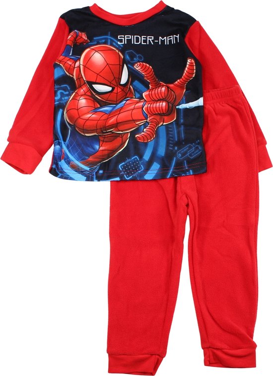 Marvel Spiderman Pyjama - Fleece - Rood - Maat 98 | bol