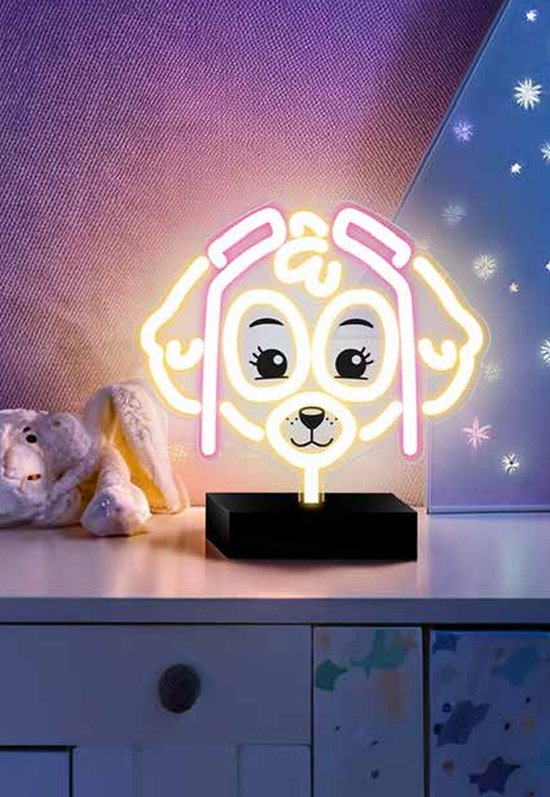 Nickelodeon Neon LED Skye - Paw Patrol - Tafellamp - Bureau lamp - Paw ...