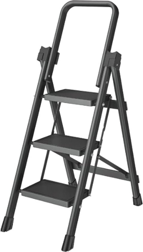 Opvouwbare 3-traps Ladder met Handgreep en 180° Armleuning - Ideaal ...