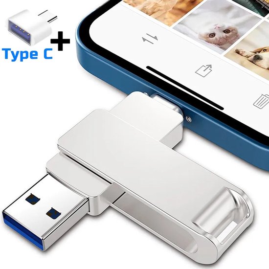 4-in-1 USB Flash Drive 1TB - USB 3.0, OTG, Type-C en Lightning ...