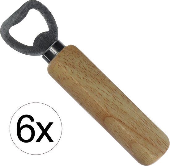 6x flesopener natuur hout bieropener personaliseren aftrekker bar toog ...