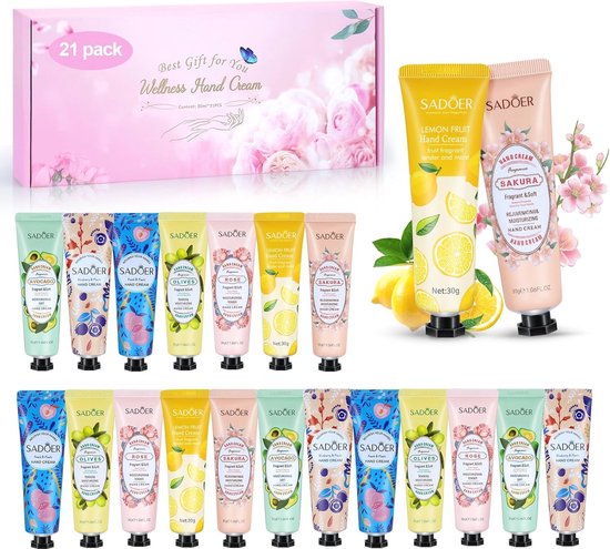 Handcrème Set van 21 Stuks - Vochtinbrengende Crème voor Dames en Heren ...