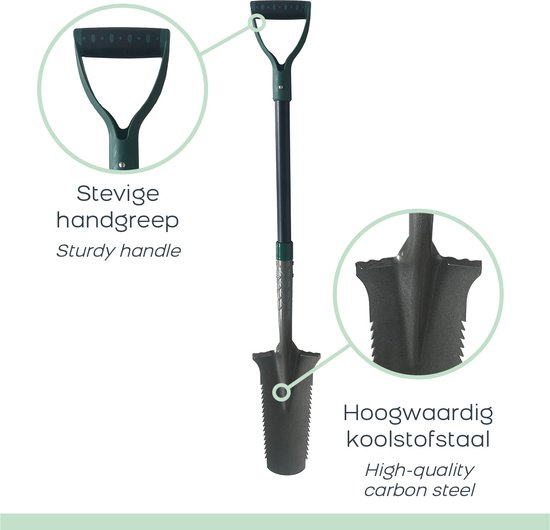 De Wortelkiller, Tuinspade met zaagtanden – Groen – Tuinschep met ...