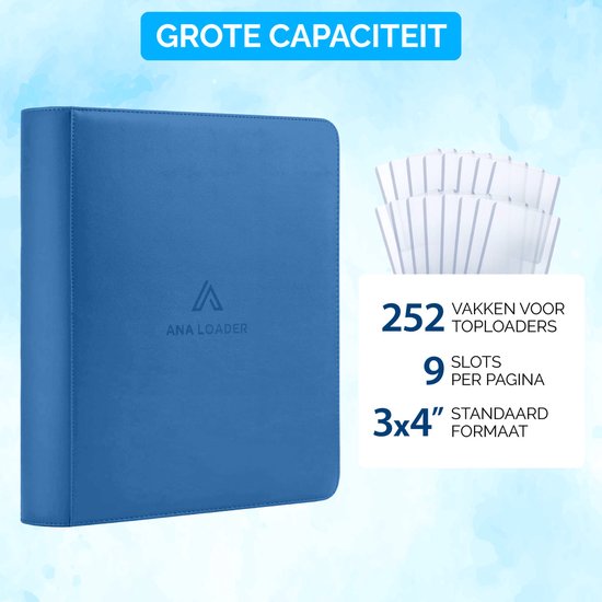 Ana Premium Toploader Binder Blauw - Geschikt voor 252 kaarten ...