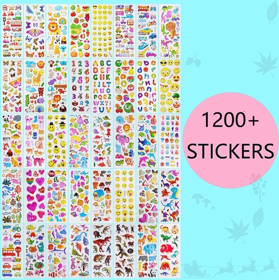 3D Kinderen Stickers - 1200+ Gezellige Stickers voor Creatieve Activiteiten | bol