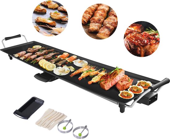 Electrische XXL Grillplaat met 6 Spatels en Instelbare Thermostaat ...