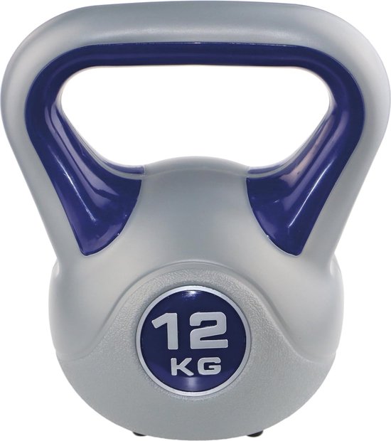 Kettlebell 12 kg - Paars/Grijs - Perfect voor Krachttraining en Fitness ...