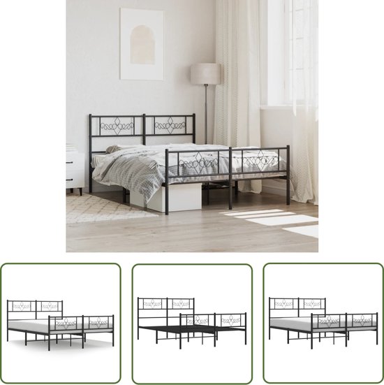 The Living Store The Living Store Bedframe - Metaal - 196 x 146 x 90 cm ...