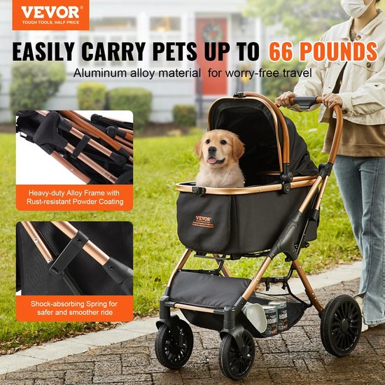 Le Sara Honden buggy - Opvouwbare Honden Kinderwagen - Voor Kleine Tot ...