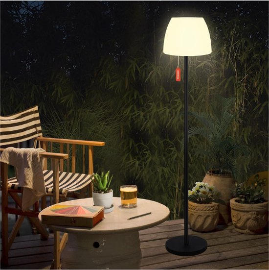 Staande Lamp Op Zonne-Energie - Draadloze LED-Vloerlamp Met Lichtsensor ...