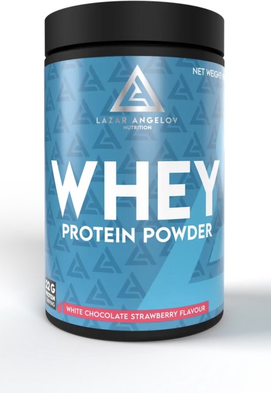 Lazar Angelov Whey protein powder White chocolate strawberry – 908g | bol