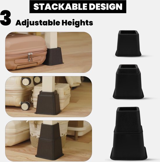 YONO Meubelverhogers - 8 Verhogers Stapelbaar - Bedverhoger ...