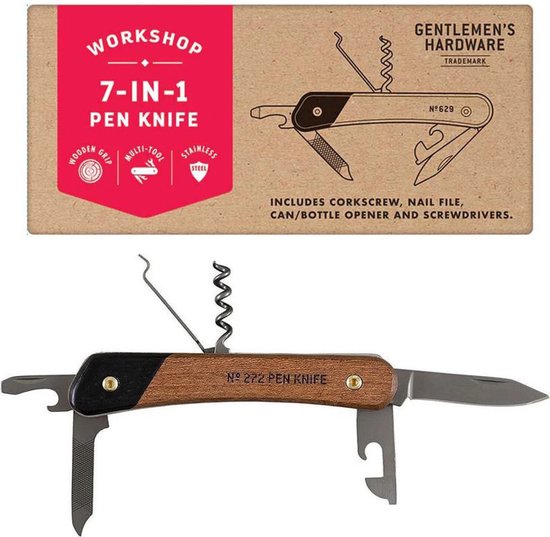Pen Knife Multi-Tool 7-in-1 - Gentlemen's Hardware - Mannen gadget | bol
