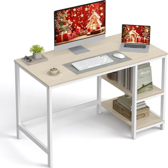 Bureau, computertafel, pc-tafel, bureautafel, met 2 planken aan de ...
