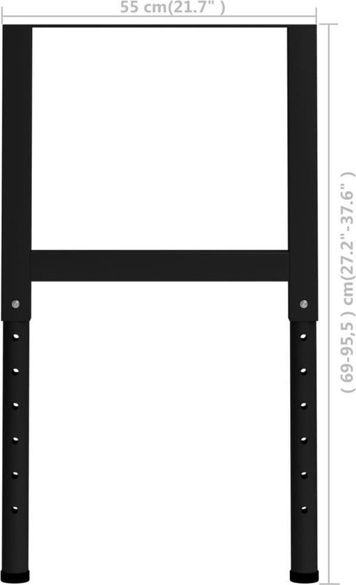 vidaXL Werkbankframes - Verstelbaar - Set van 2 - Zwart Werkbankframe ...