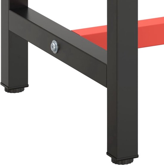 The Living Store Werkbankframe 140x50x79 cm metaal matzwart en matrood ...