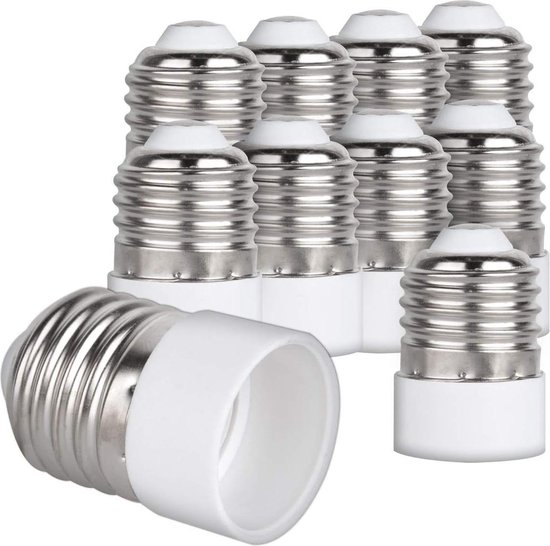 Verloopfitting E27 naar E14-10 stuks - Omvormers voor spaar- LED- en halogeenlampen . | bol