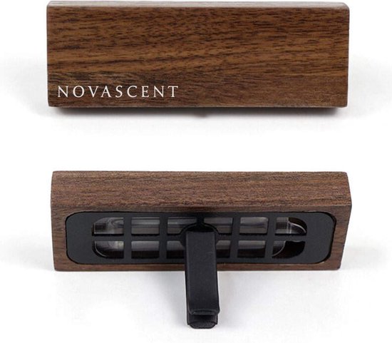 NovaScent® - Autoparfum - Met houder van Walnoothout inclusief 2 geuren ...