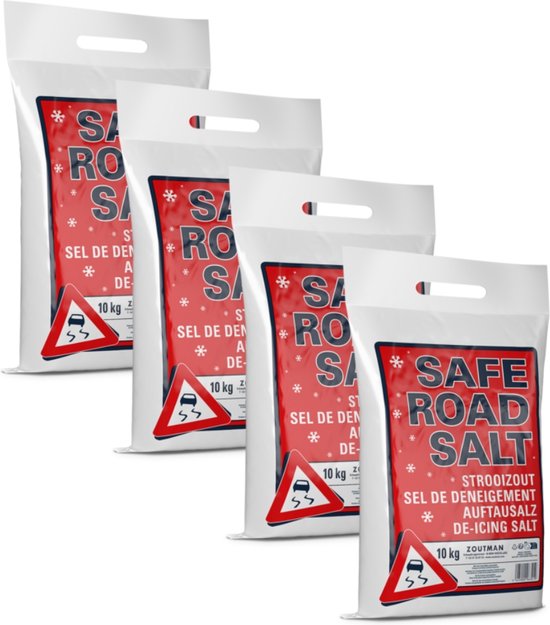 SAFE ROAD SALT® - Strooizout en Dooizout - 4 x 10 kilogram - Multipack - Totaal 40 kg | bol