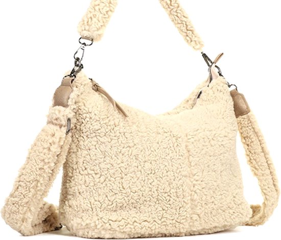 Teddy-Handtas-schoudertas-I'Dutch-Hobo model-Naturel-35cmx25cmx12,5cm | bol