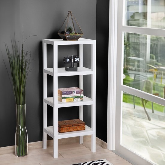 Badkamerrek Staand Wit - Plantenrek - Opbergrek met 4 Etages ...