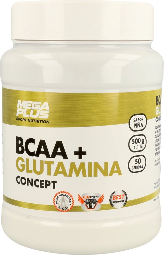 BCAA + Glutamine Concept (ananassmaak) 500 g (Ananas) | Mega Plus | bol