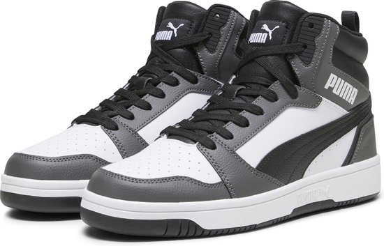 PUMA Rebound v6 Unisex Sneakers - PUMA White-PUMA Black-Shadow Gray | bol