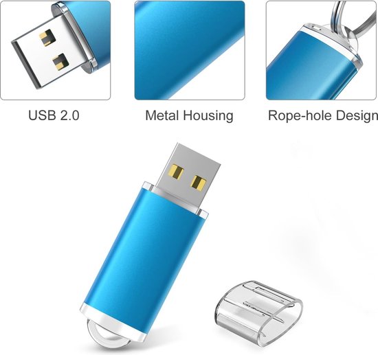 20-Pack 1 GB USB Stick - USB 2.0 Geheugenstick voor Laptop en PC | bol