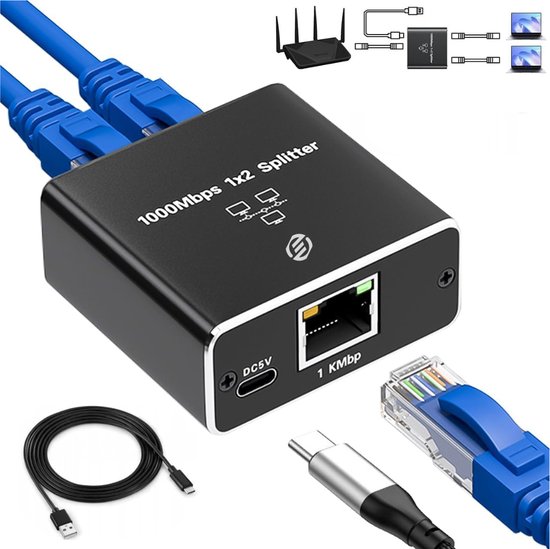 Equivera Internet Splitter - Netwerk Switch - Netwerk Splitter ...