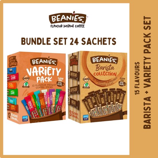 Beanies coffee - variety pack - flavoured & barista collection ...