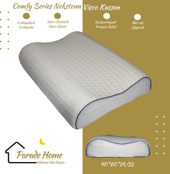 Parade Home® Comfy Series- Neksteun traagschuim hoofdkussen- Orthopedisch Slaapkussen-... | bol