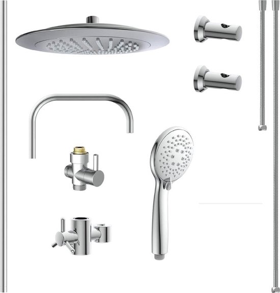 Stijlvolle Zelfklevende Douche Set met Regendouche en Handdouche Zonder ...