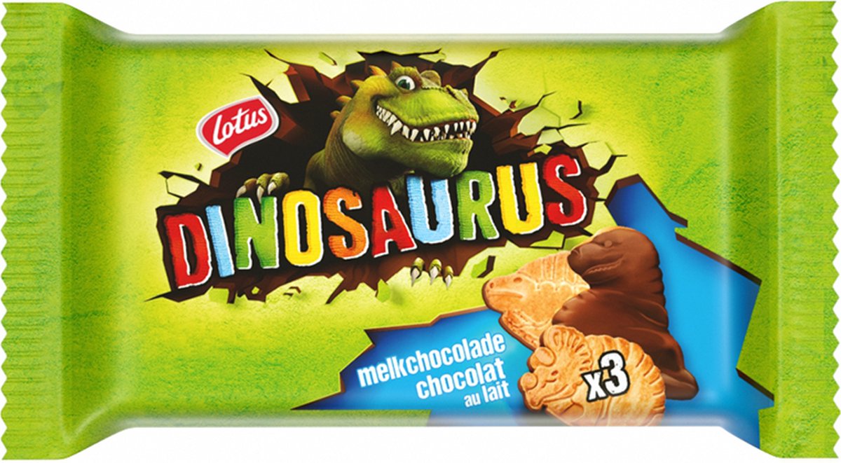 Lotus Dinosaurus Melkchocolade koek - 24 stuks - 1350g | bol.com