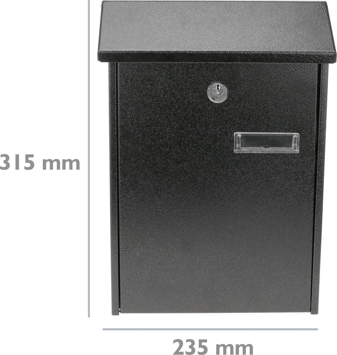 PrimeMatik - Metalen brievenbus voor brieven en post in zwarte kleur 235 x 75 x 315 mm | bol.com