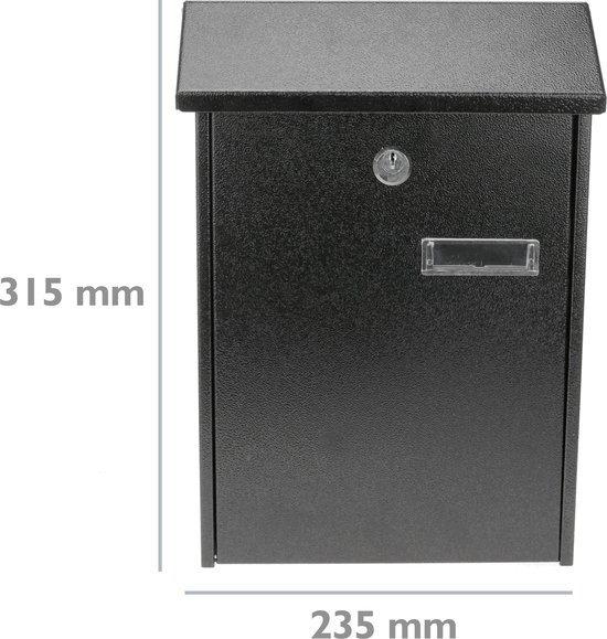 PrimeMatik - Metalen brievenbus voor brieven en post in zwarte kleur ...