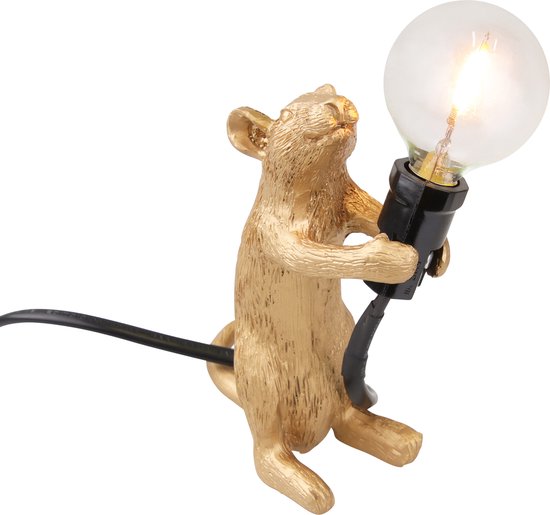 Muis lamp - Muislamp - Led licht - Dierenlamp - Lamp dier - Goud ...