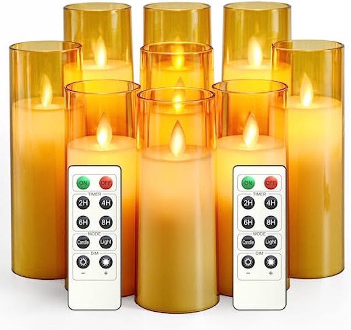 LED-kaarsen-Flikkerende vlamloze kaarsen, op batterijen werkende ...