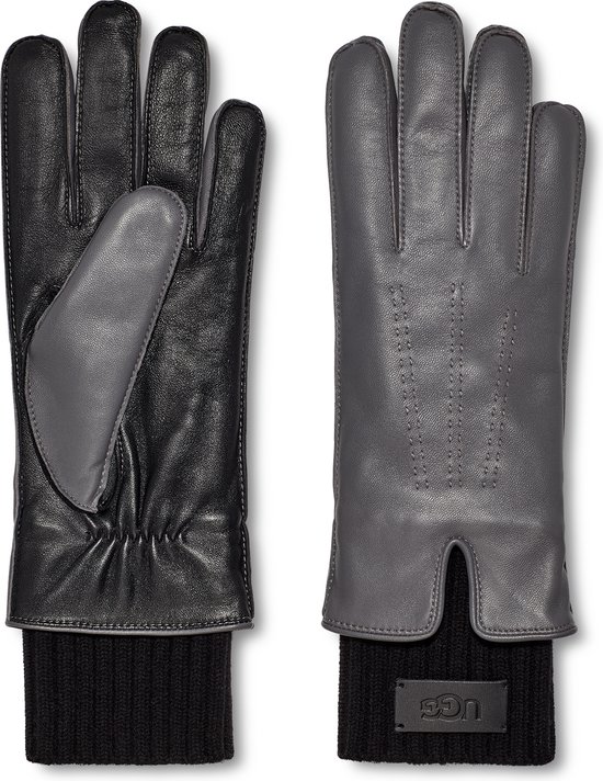 UGG Leather Tech & Knit Cuff Glove Dames Handschoenen - Metal - Maat S ...
