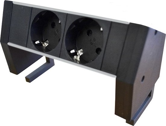 Premium modulaire GST18/3 desktop stekkerdoos met 2 contacten / zwart ...