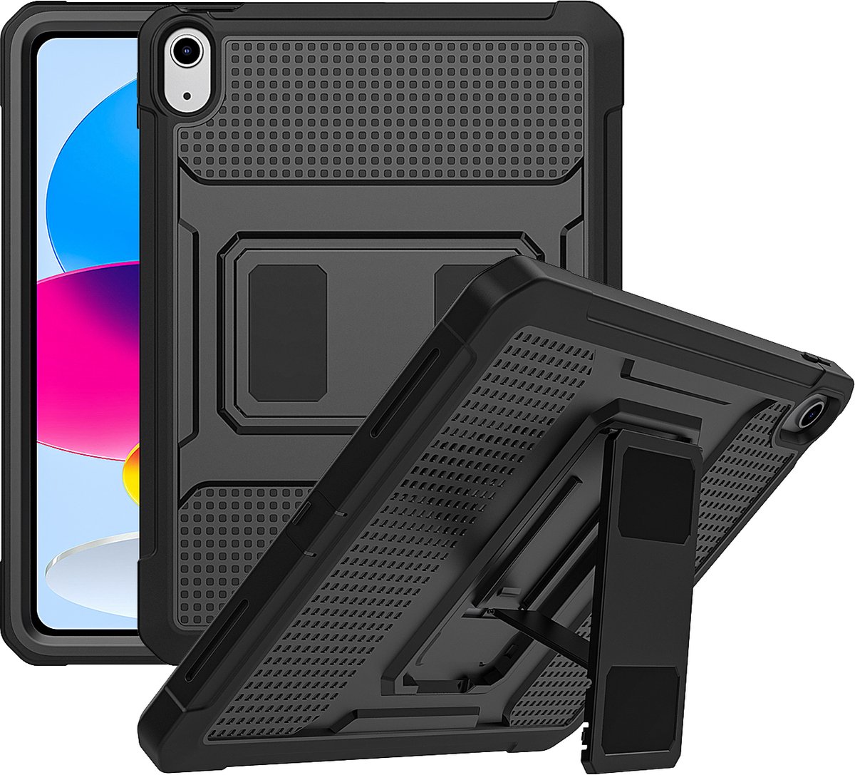 Apple iPad 2022 hoes - 10.9 inch - Heavy Duty Tablet case - Zwart | bol.com