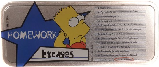 Bart Simpson Homework Excuses Pennenbakje | bol