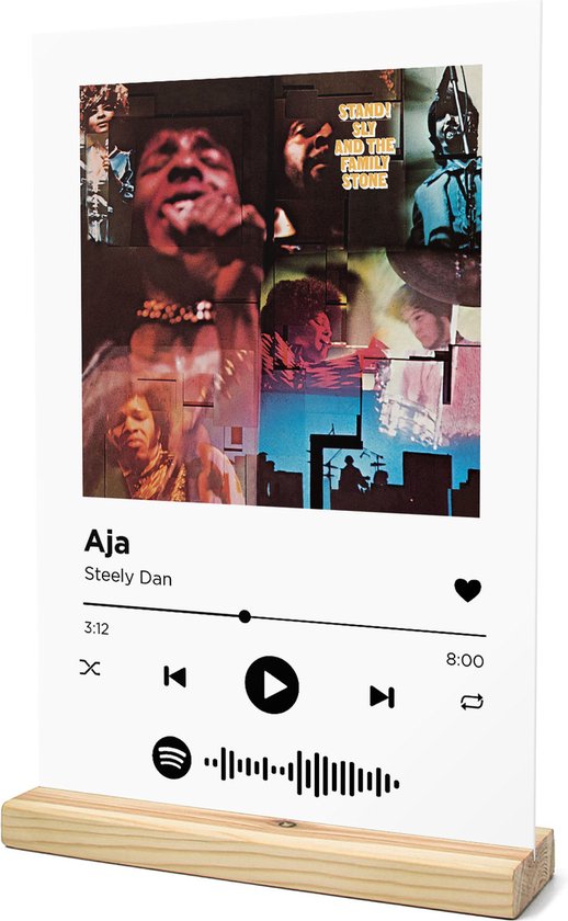 Songr Spotify Muziek Bordje - Aja - Steely Dan - 20x30 - Wit - Dibond ...