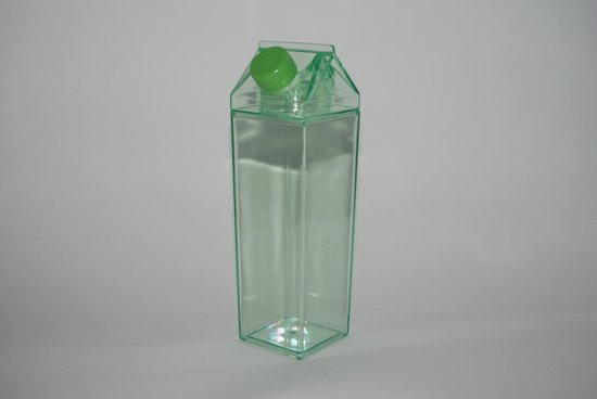 Melkfles - Groen - Drinkfles - Waterfles - Melkpak - Plastic - Fles - | bol