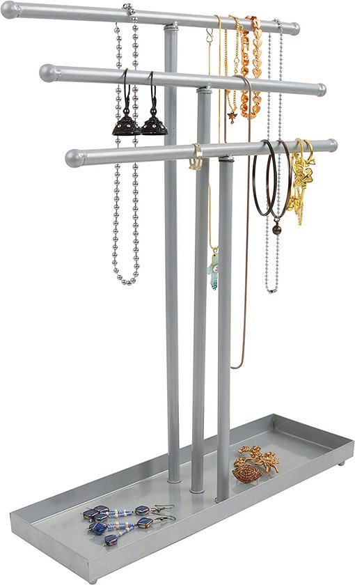 Belle Vous Zilver Metalen 3-Laags Sieraden Display Standaard & Opslag ...