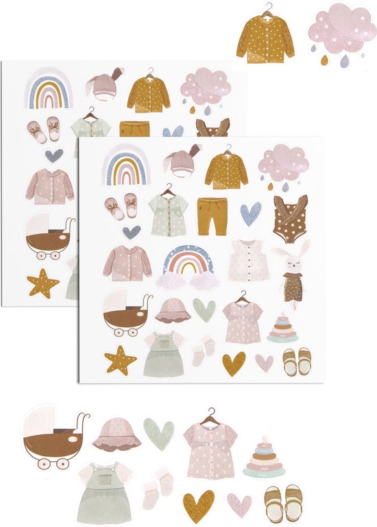 Stickervellen Baby Meisje met Glitteraccenten | Luxe Babystickers ...