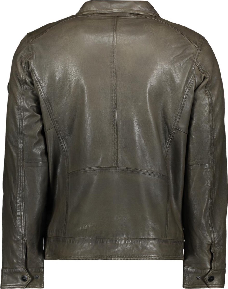 Donders Jas Leather Jacket 52318 690 Green Olive Mannen Maat - 52 | bol.com