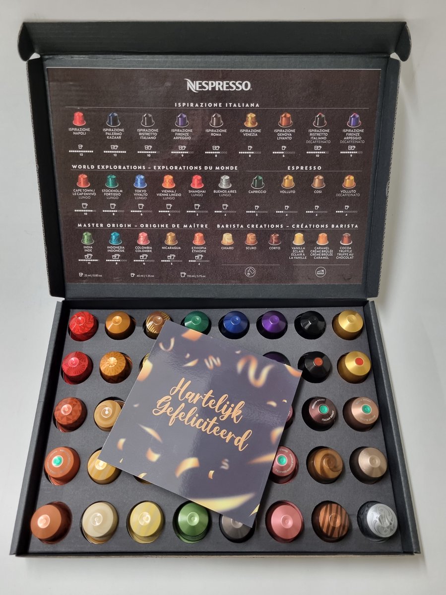 Koffie Proeverij Pakket groot 40 stuks verschillende smaken met Mystery ...