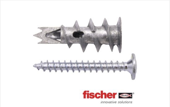 FISCHER GIPSPLAATPLUGGEN METAAL GKM S MET SCHROEVEN 6 STUKS | bol.com