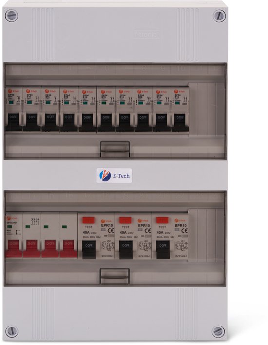 3 fase E-Tech groepenkast 10 groepen | bol.com