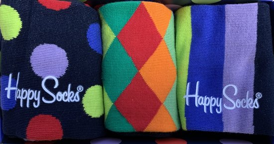 Happy Socks - gift box - giftbox - set - 3 paar - maat 36-40 - dot rood ...